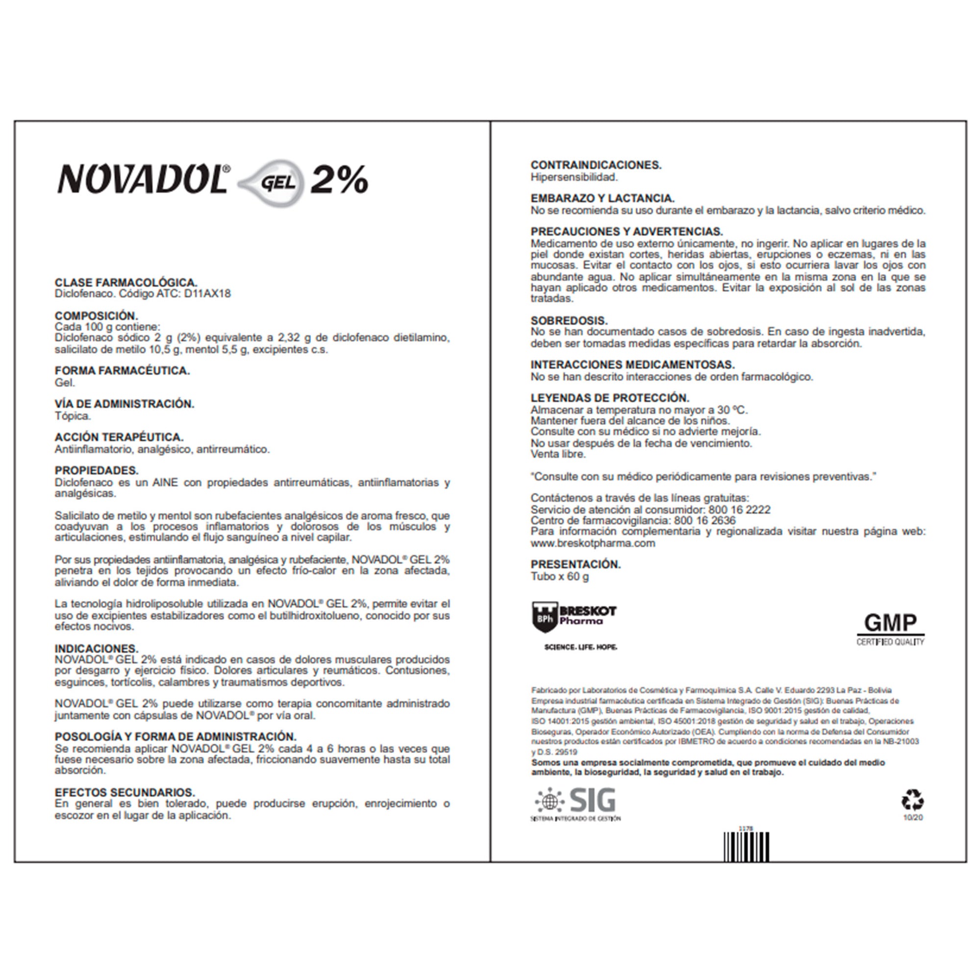 Novadol 0.02 Gel X 60G— Farmacorp