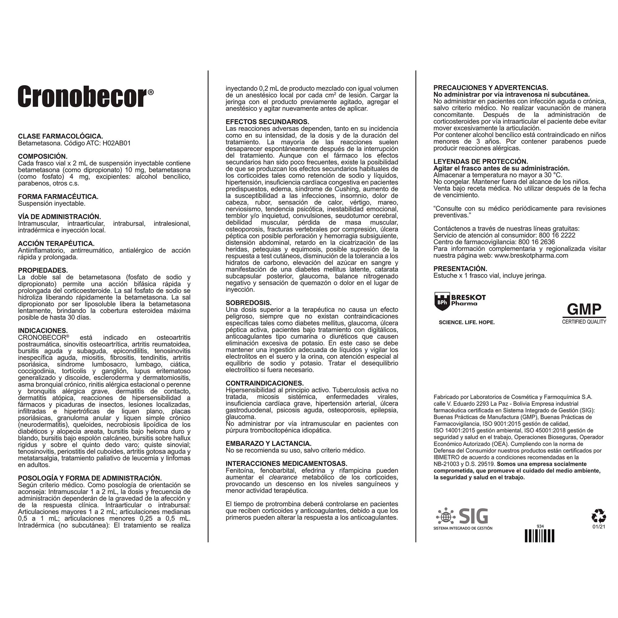 Cronobecor Betametasona Y 2Ml X Ampolla— Farmacorp