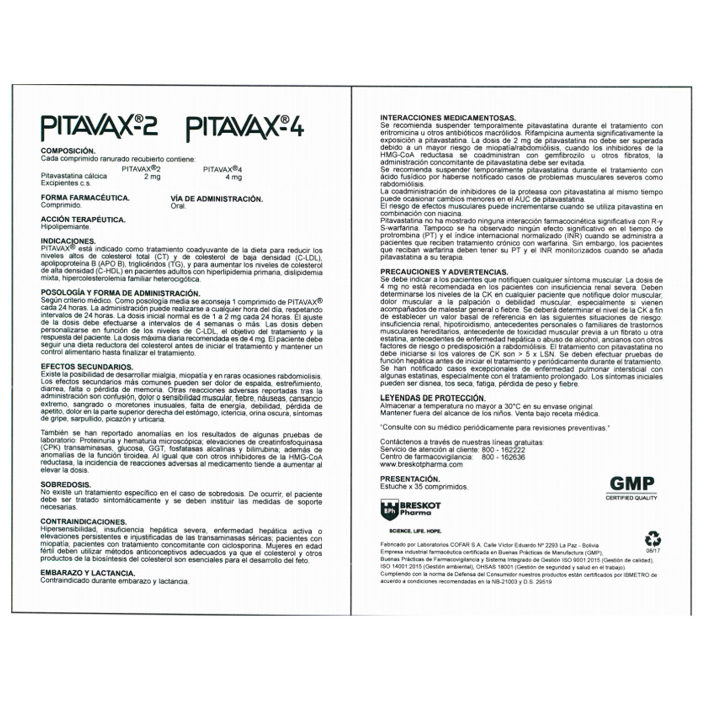 Pitavax 2Mg Pitavastatina X Tableta— Farmacorp