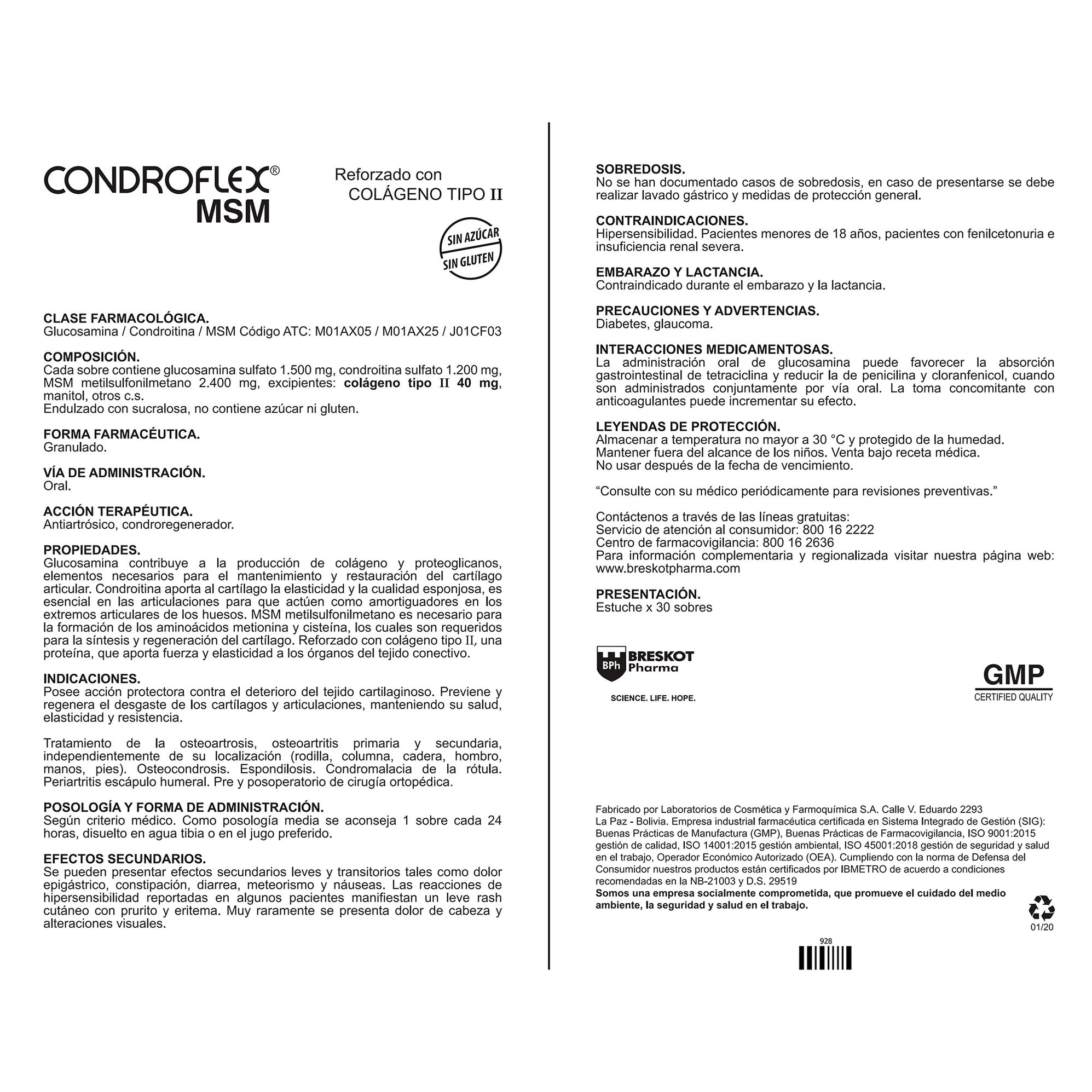Condroflex Msm Sin Azucar X Sobre— Farmacorp
