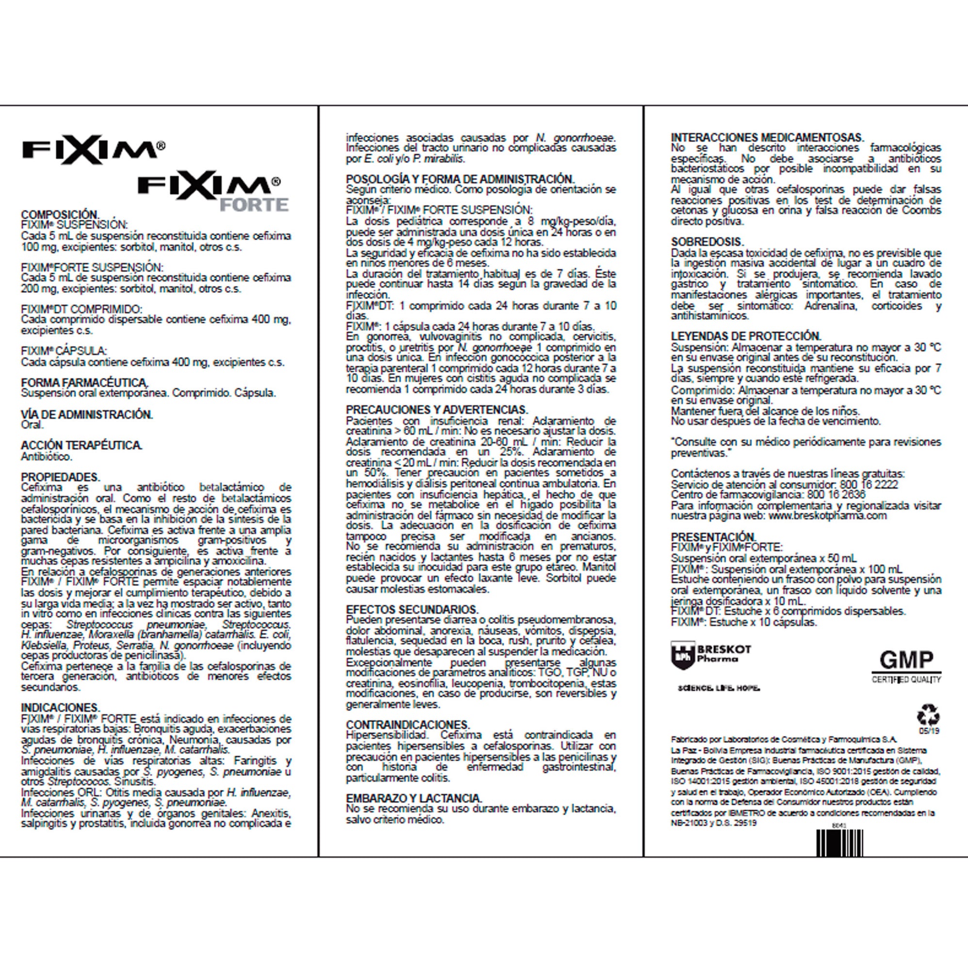 Fixim 100Mg 5Ml Susp X 50Ml Cefixima— Farmacorp