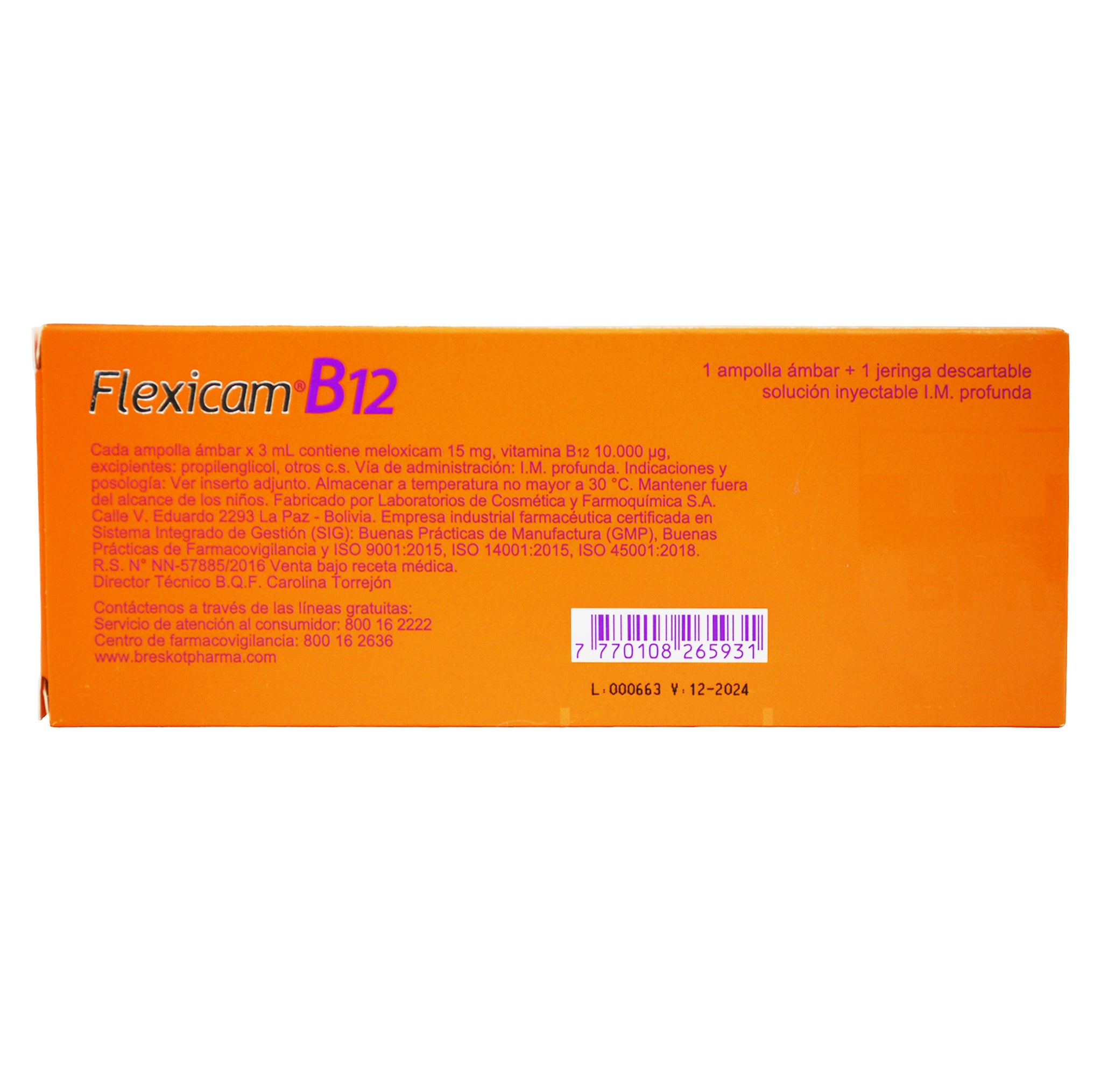 Flexicam B12 Im Disp X10 Amp 3Ml+Jer Melox Vit B12— Farmacorp