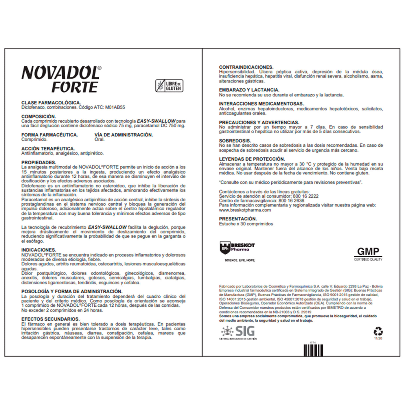 Novadol Forte Diclofenaco Y Paracetamol X Tableta— Farmacorp