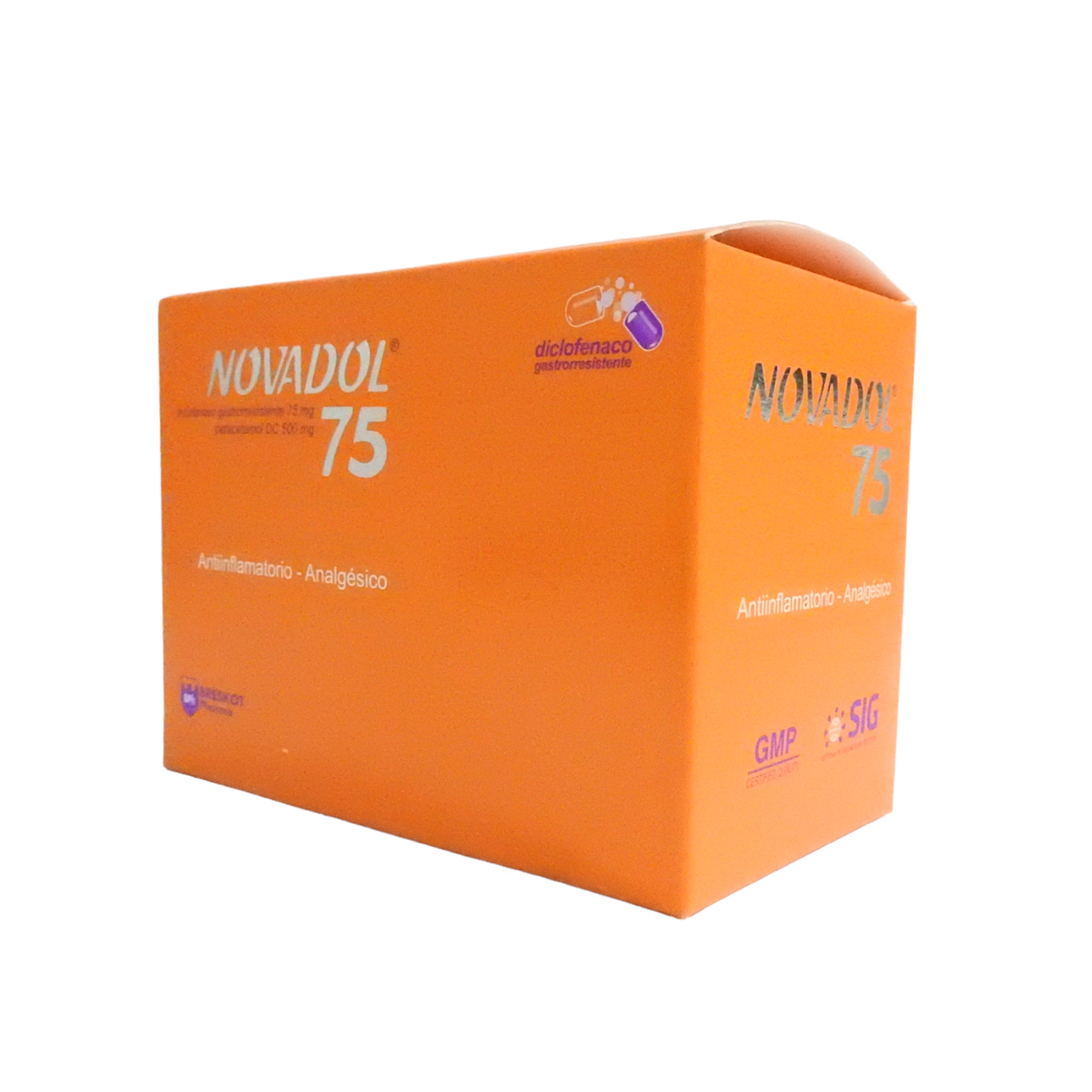 Novadol Diclofenaco / Paracetamol 75 / 500 Mg X Cápsula— Farmacorp