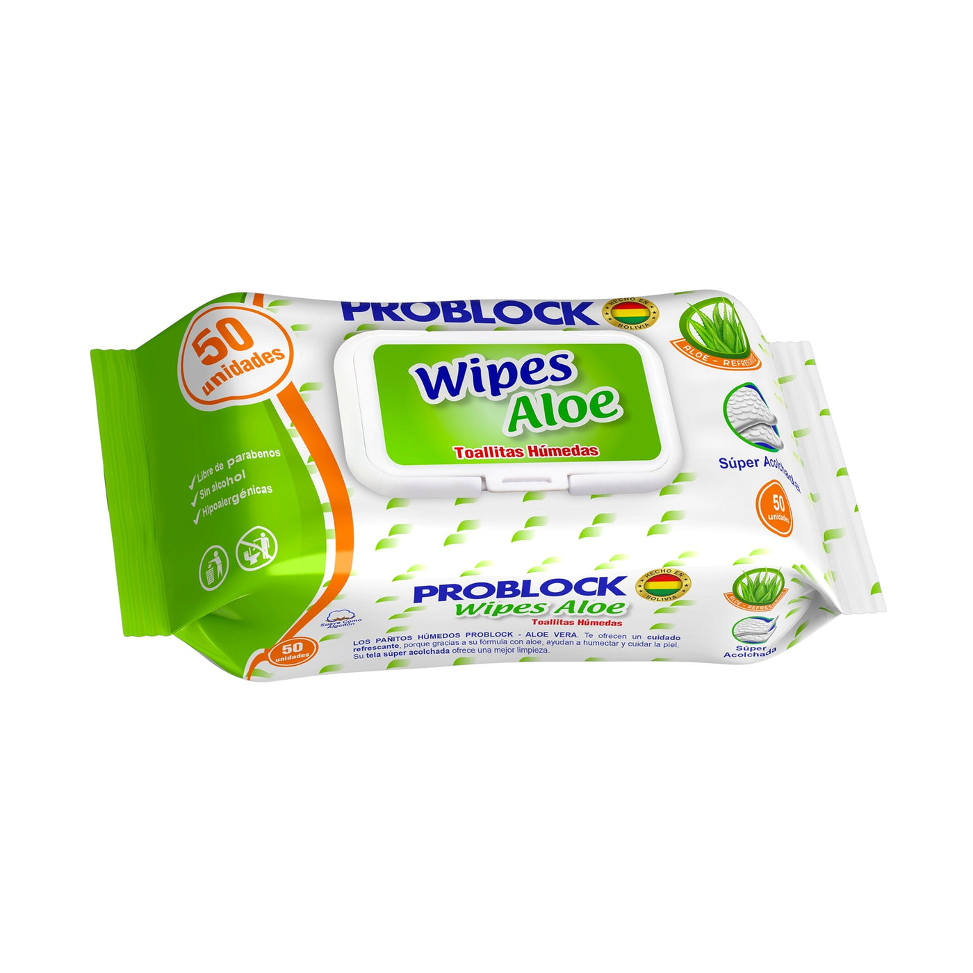 Toallitas Húmedas Problock Wipes Aloe X 50 Unidades— Farmacorp