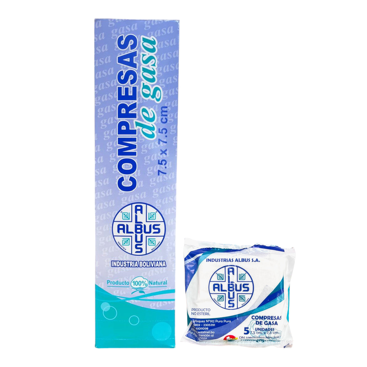 Gasa Albus Compresa 7.5Cmx7.5Cm X Sobre— Farmacorp