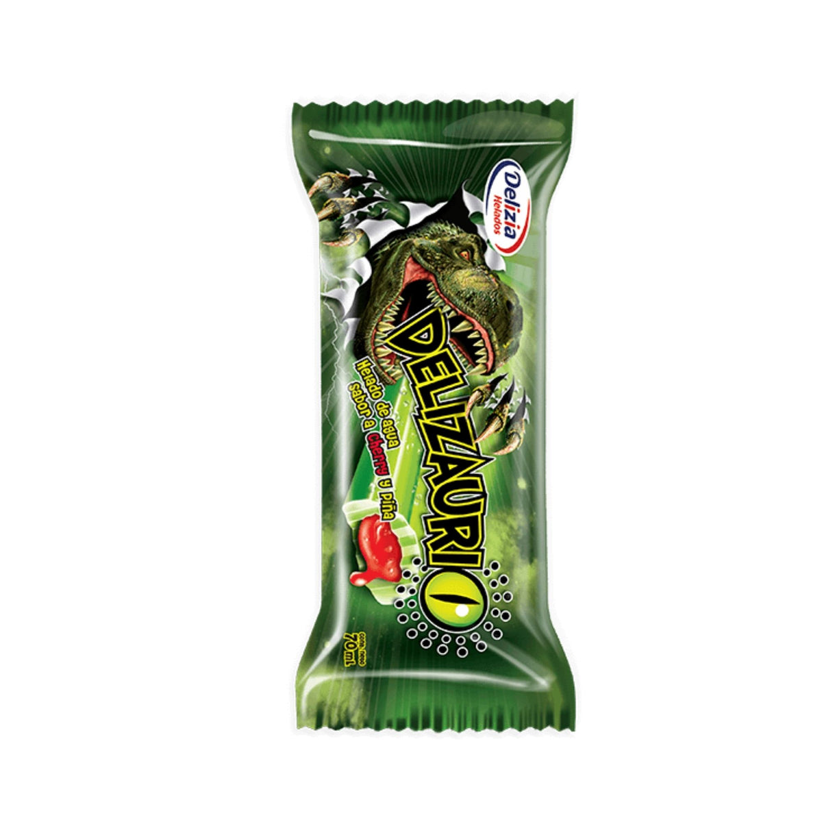 Helado De Agua Delizaurio Delizia Sabor Cherry Piña X 70Ml— Farmacorp