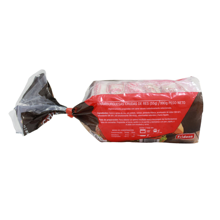 Hamburguesa De Res Fridosa Grill 18 Unidades— Farmacorp