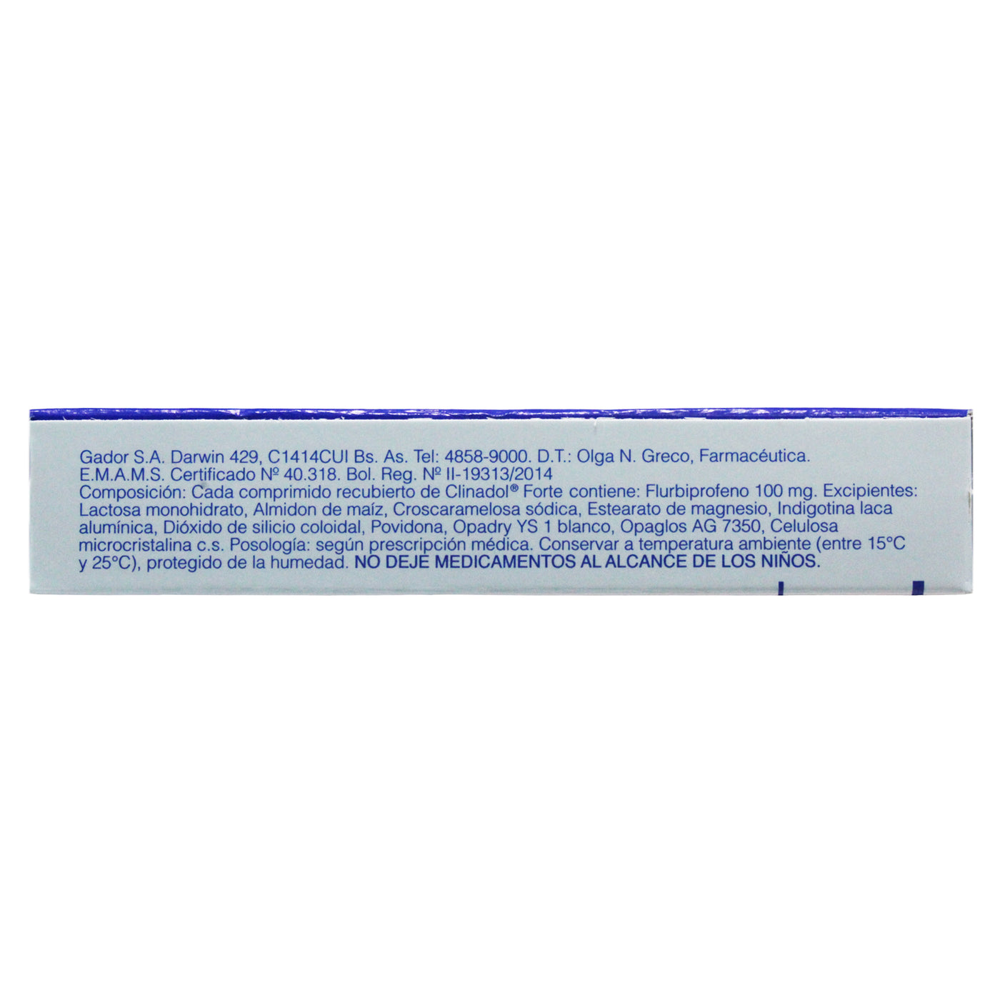 Clinadol Forte 100Mg Flurbiprofeno X Tableta— Farmacorp