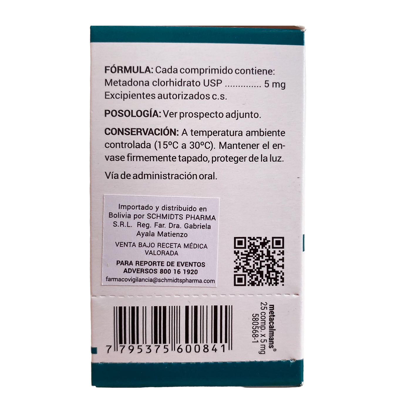 Metacalmans 5Mg Metadona Frasco X 25 Comprimidos— Farmacorp