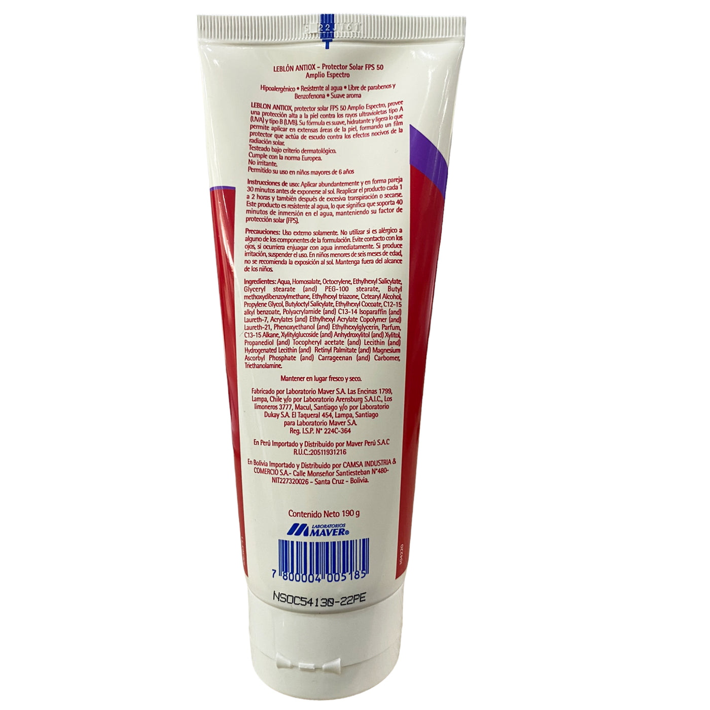 Leblon Solar Antiox Amplio Expectro Fps 50 X 190G— Farmacorp