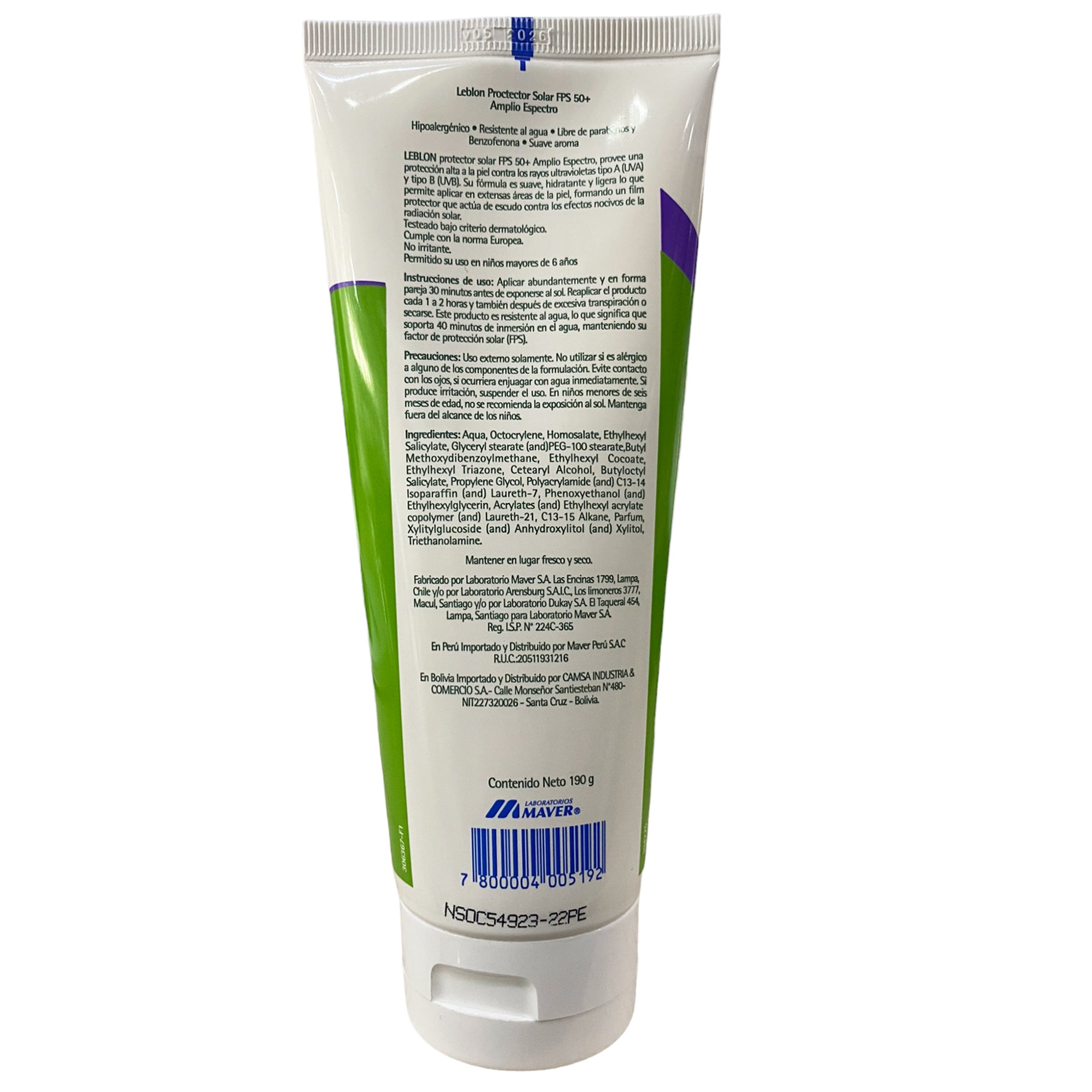 Leblon Solar Sport Spf 50 Amplio Espectro X 190G— Farmacorp