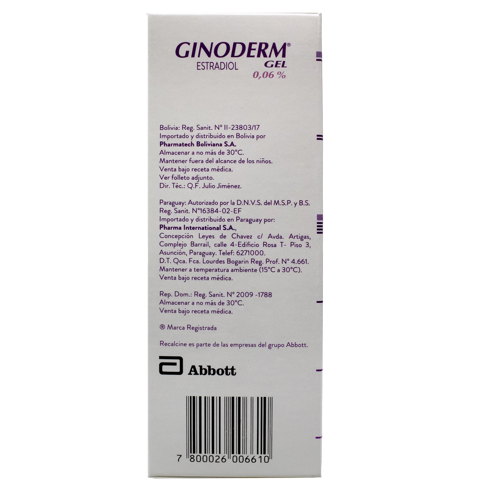 Ginoderm 0.06% Gel X 95G Estradiol 60 Dosis— Farmacorp