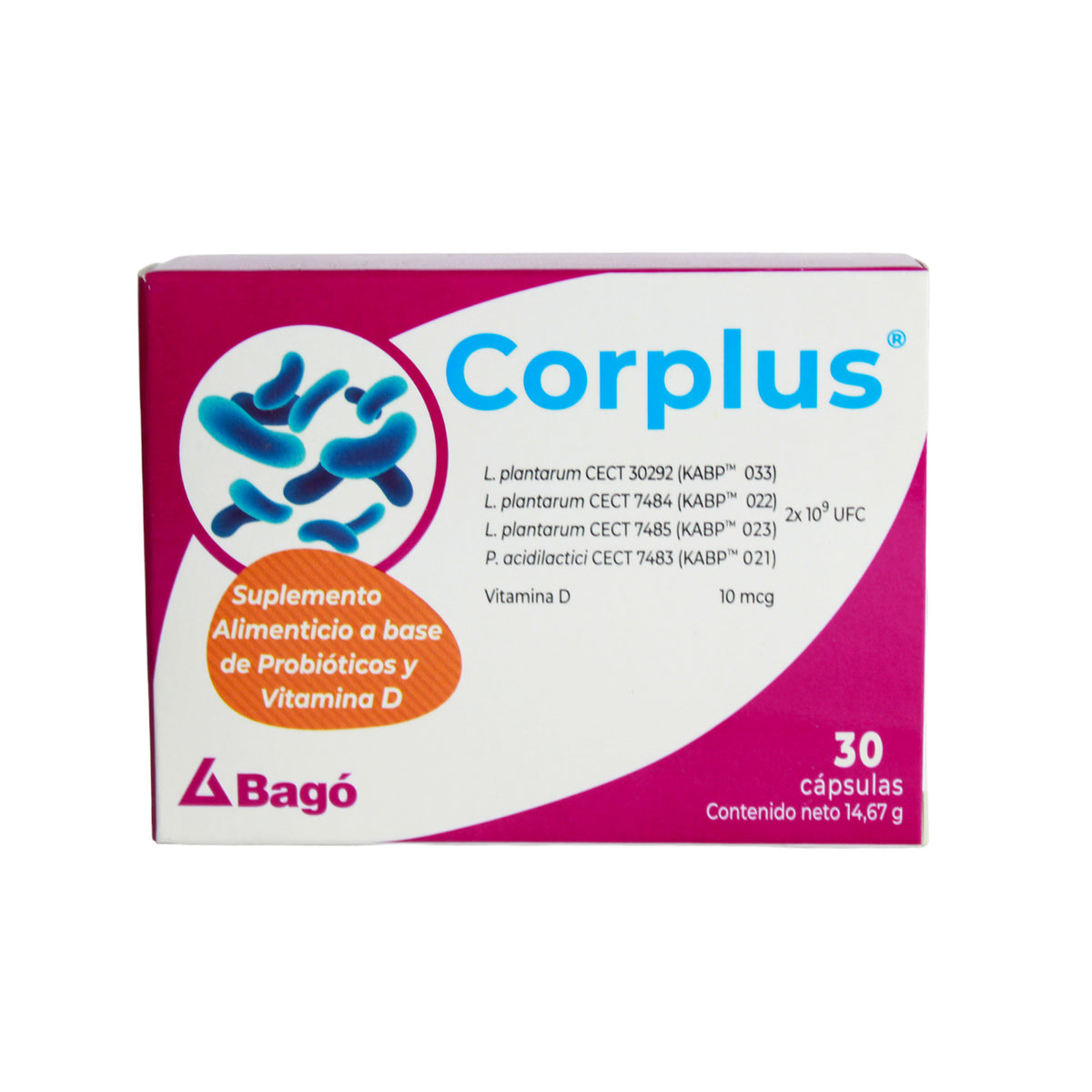 Corplus X 30 Cap Probioticos Vitamina D— Farmacorp