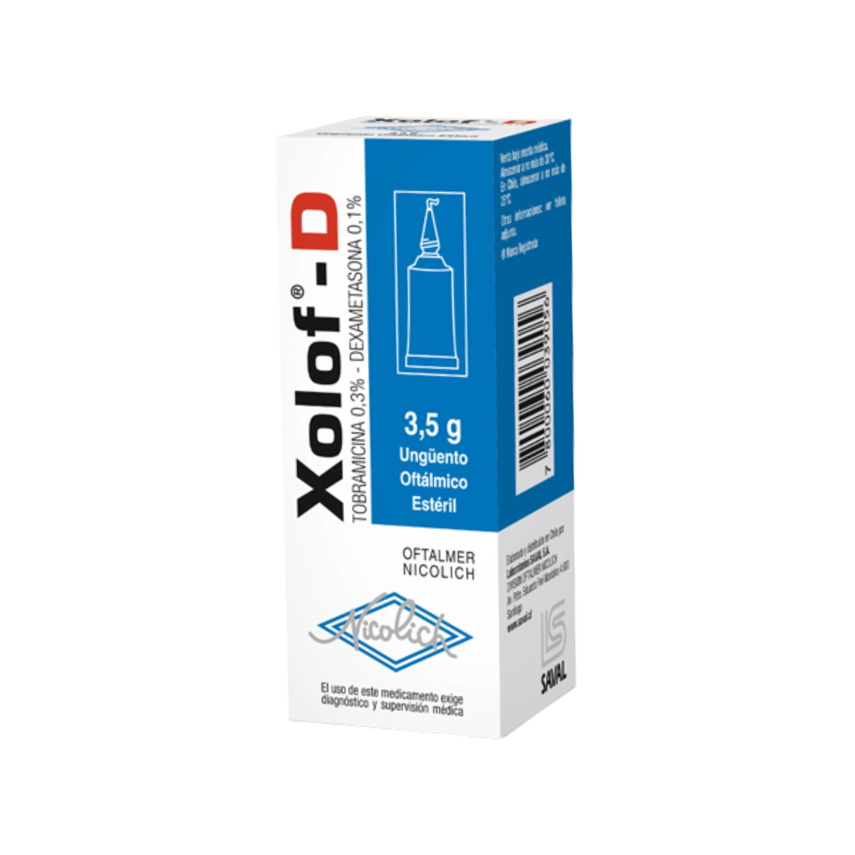 Xolof D Tobramicina 0.003 Y Dexametasona 0.001 Ungüento X 3.5G— Farmacorp