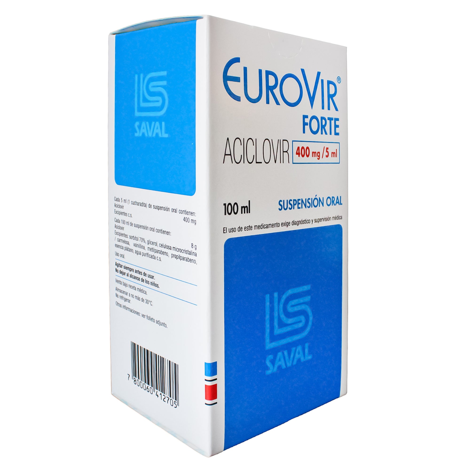 Eurovir Forte 400Mg 5Ml Susp X 100Ml Aciclovir— Farmacorp