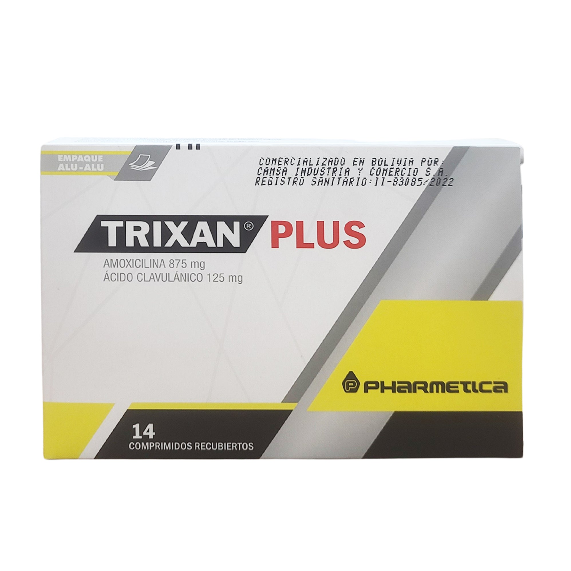 Antibiótico Trixan Plus Amoxicilina/Clavulánico 875/125mg X Comprimido ...