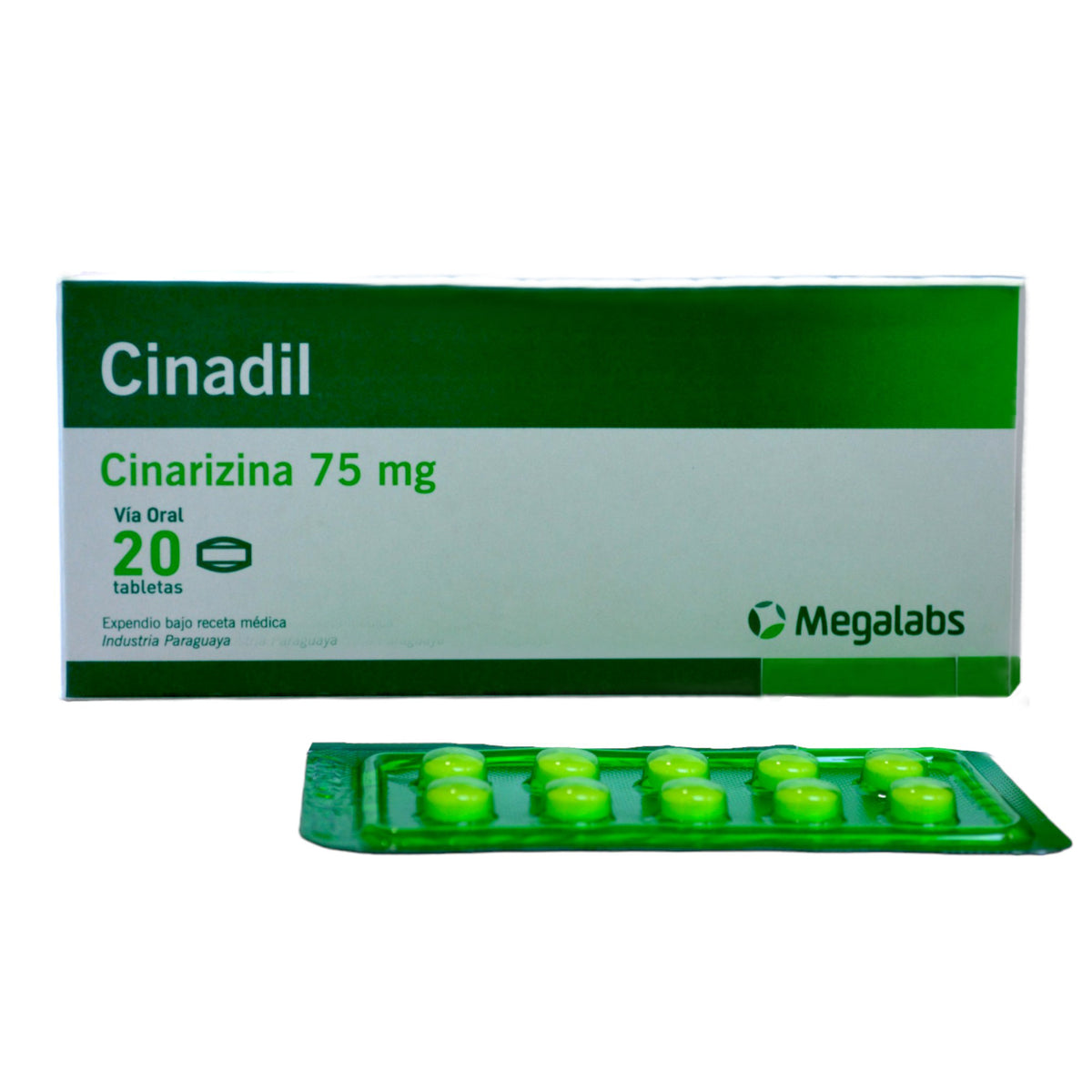 Cinadil Cinarizina 75Mg X 20Tabletas— Farmacorp