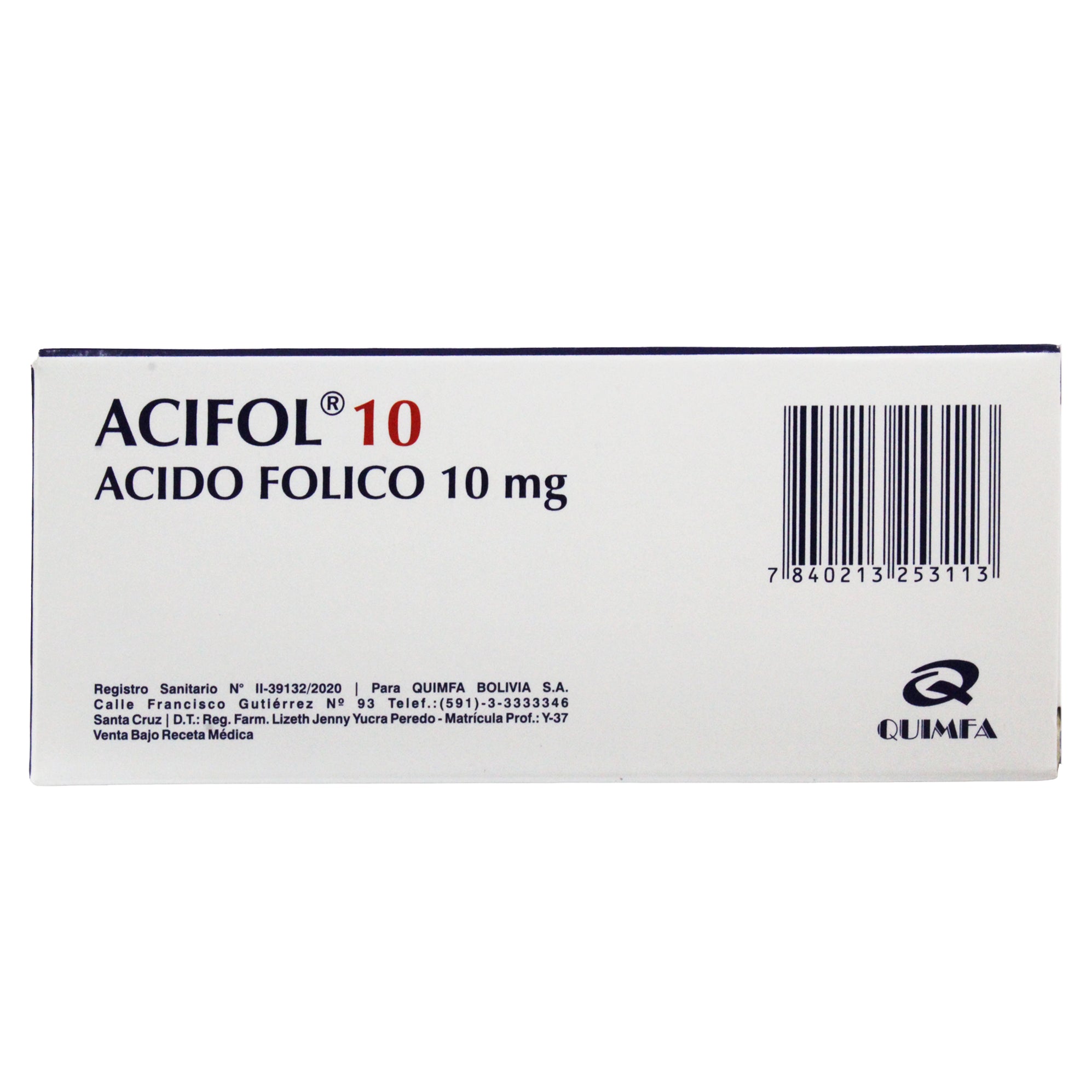 Acifol 10Mg Acido Folico X Tableta— Farmacorp
