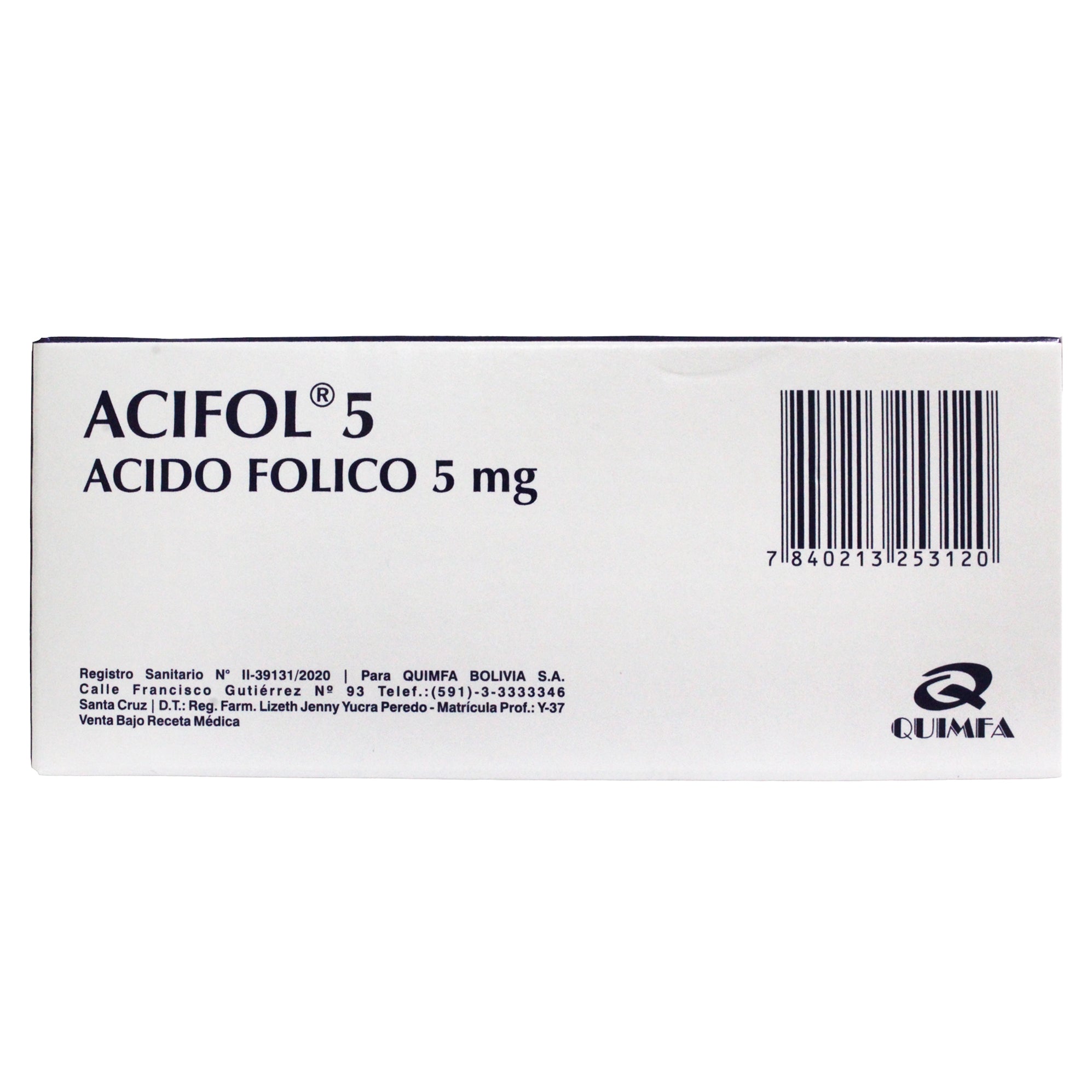 Acifol 5Mg Acido Folico X Tableta— Farmacorp