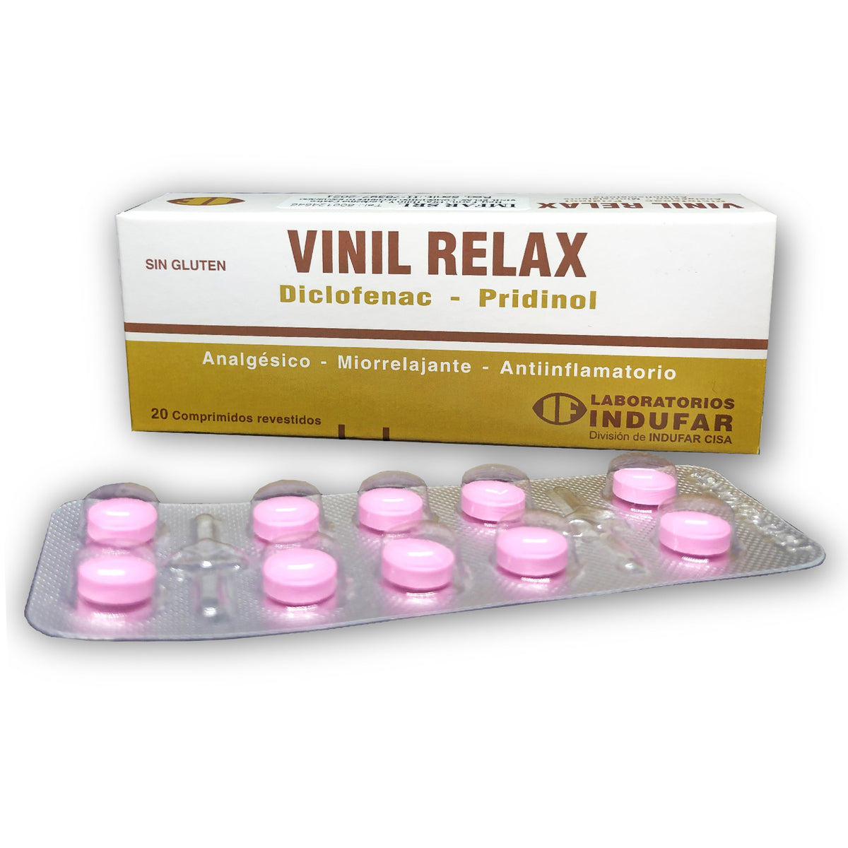 Vinil Relax Diclofenaco Pridinol X 20 Comprimidos— Farmacorp