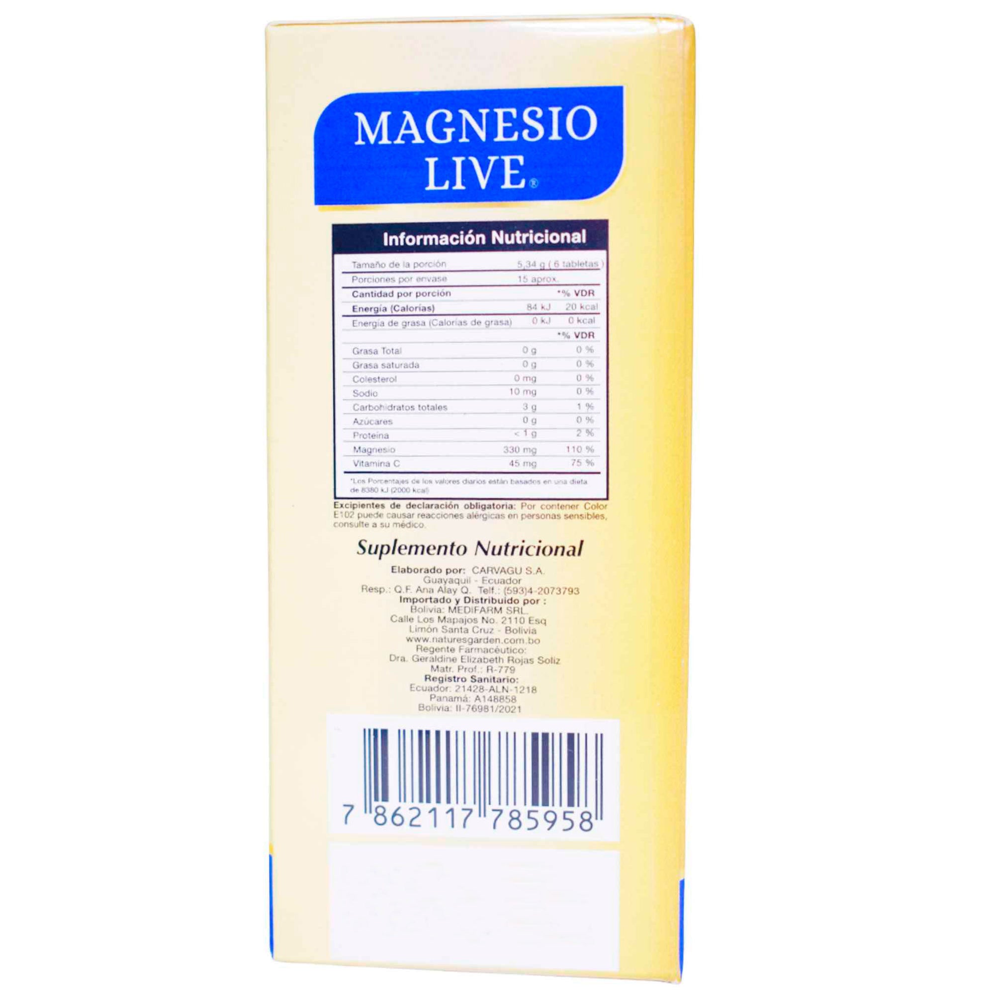 Magnesio Live Frasco X 90 Tabletas— Farmacorp
