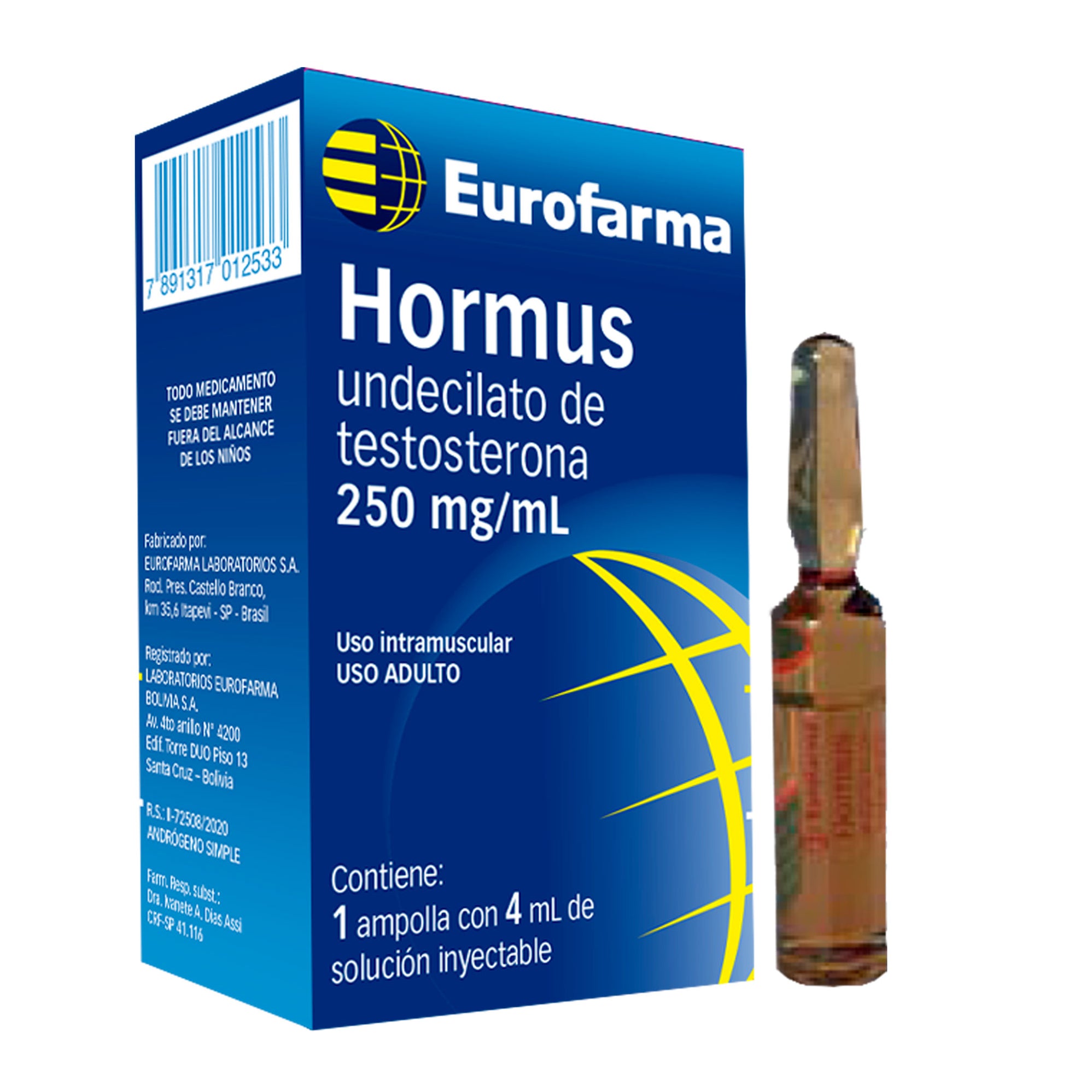 Hormus 250Mg Im Testosterona 4Ml X 1 Ampolla— Farmacorp
