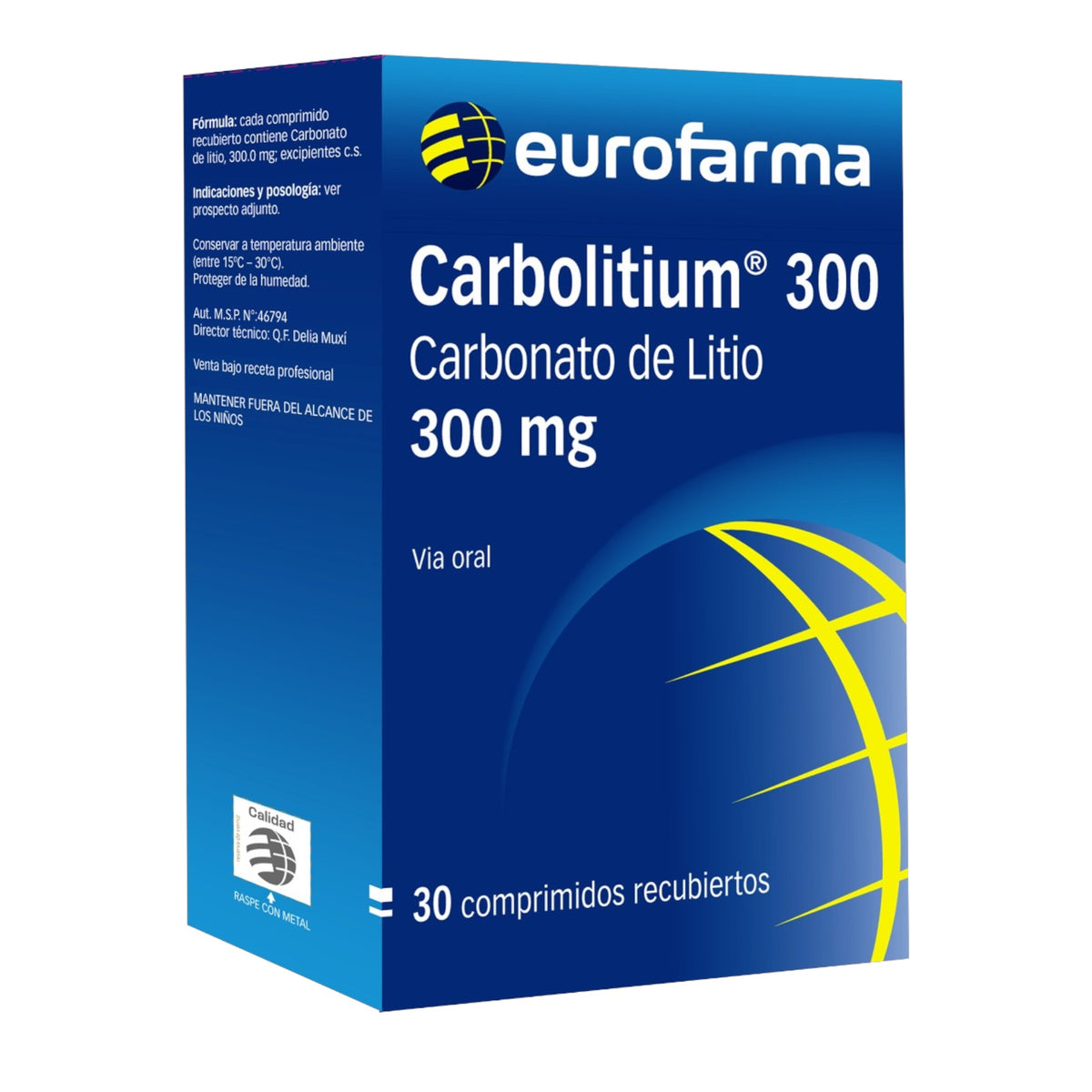 Carbolitium 300Mg Carbonato De Litio X Comprimido— Farmacorp