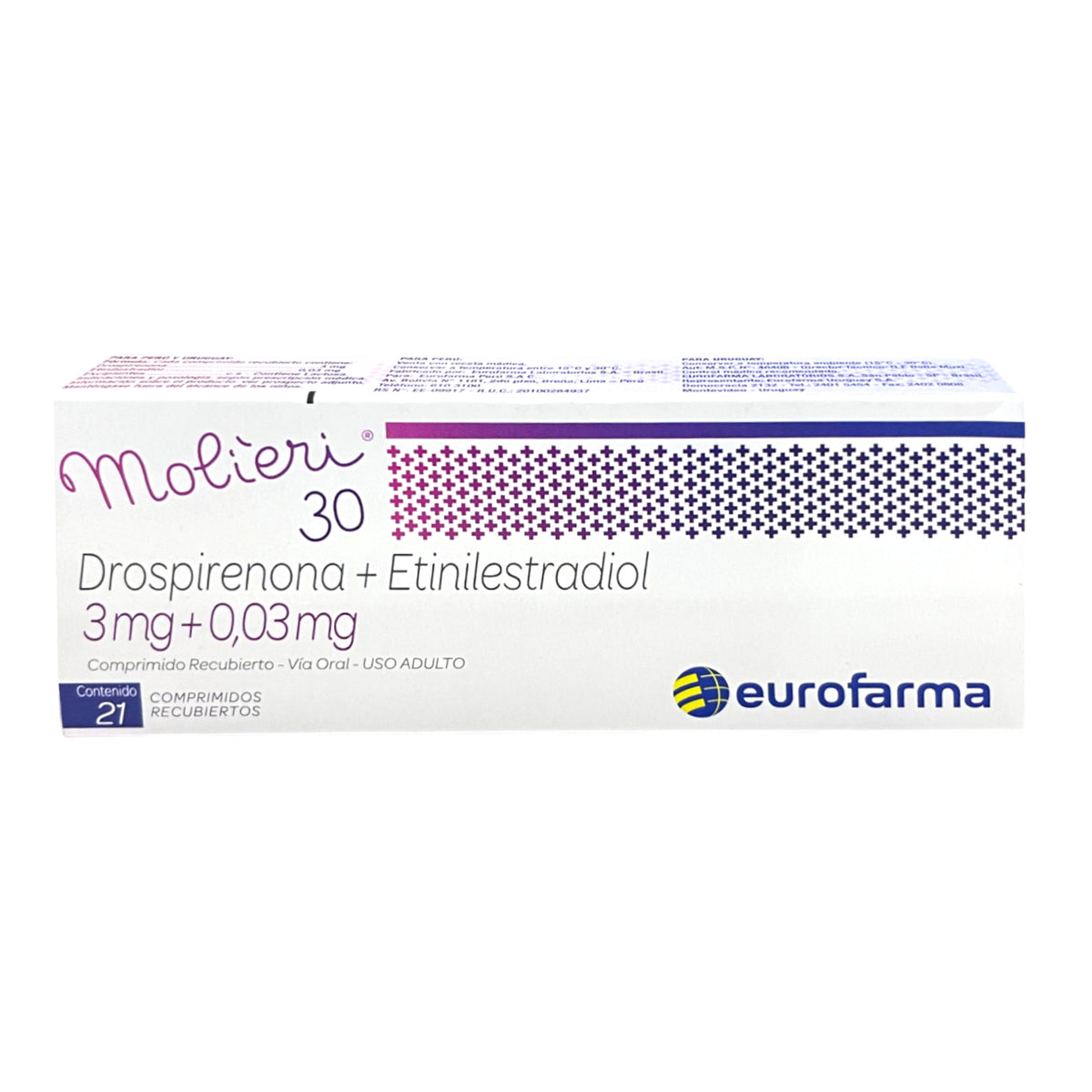 Molieri 30 Drospirenona / Etinilestradiol X 21 Comprimidos— Farmacorp