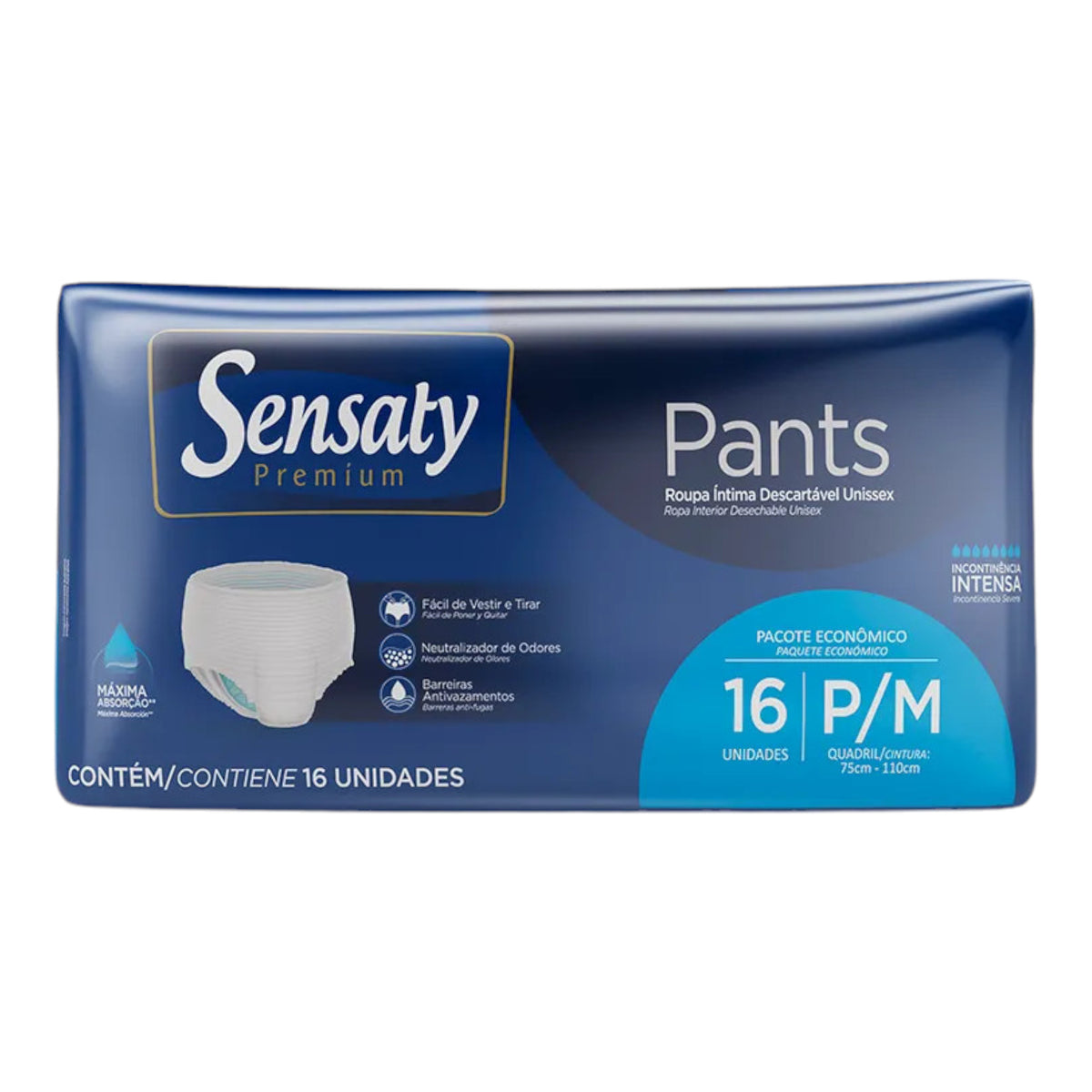 Pañal Para Adulto Sensaty Premium Pants Shorts P/M Unisex X 16 Unidade— Farmacorp