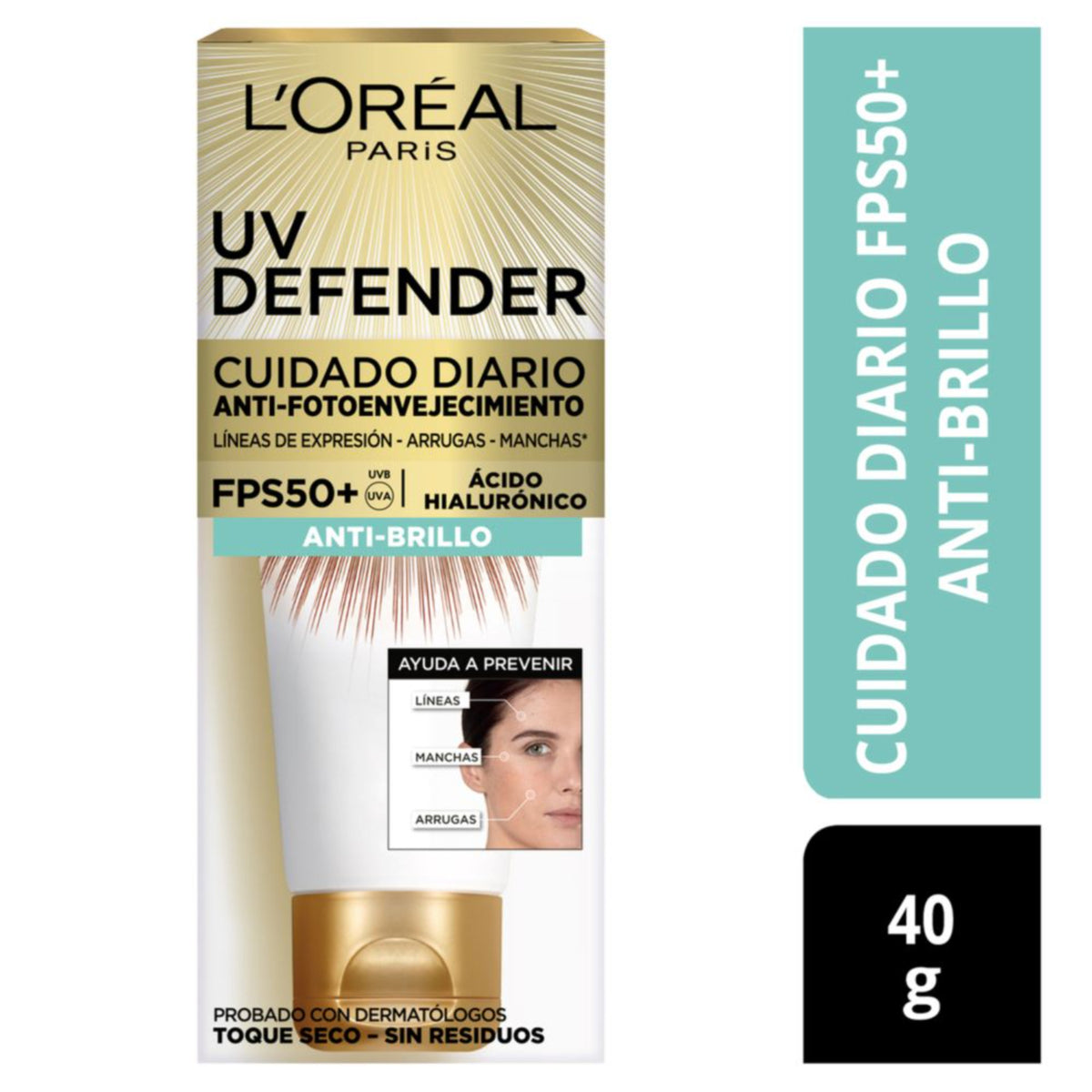 Loreal Uv Defender Fps 50+ Anti Brillo X 40G— Farmacorp