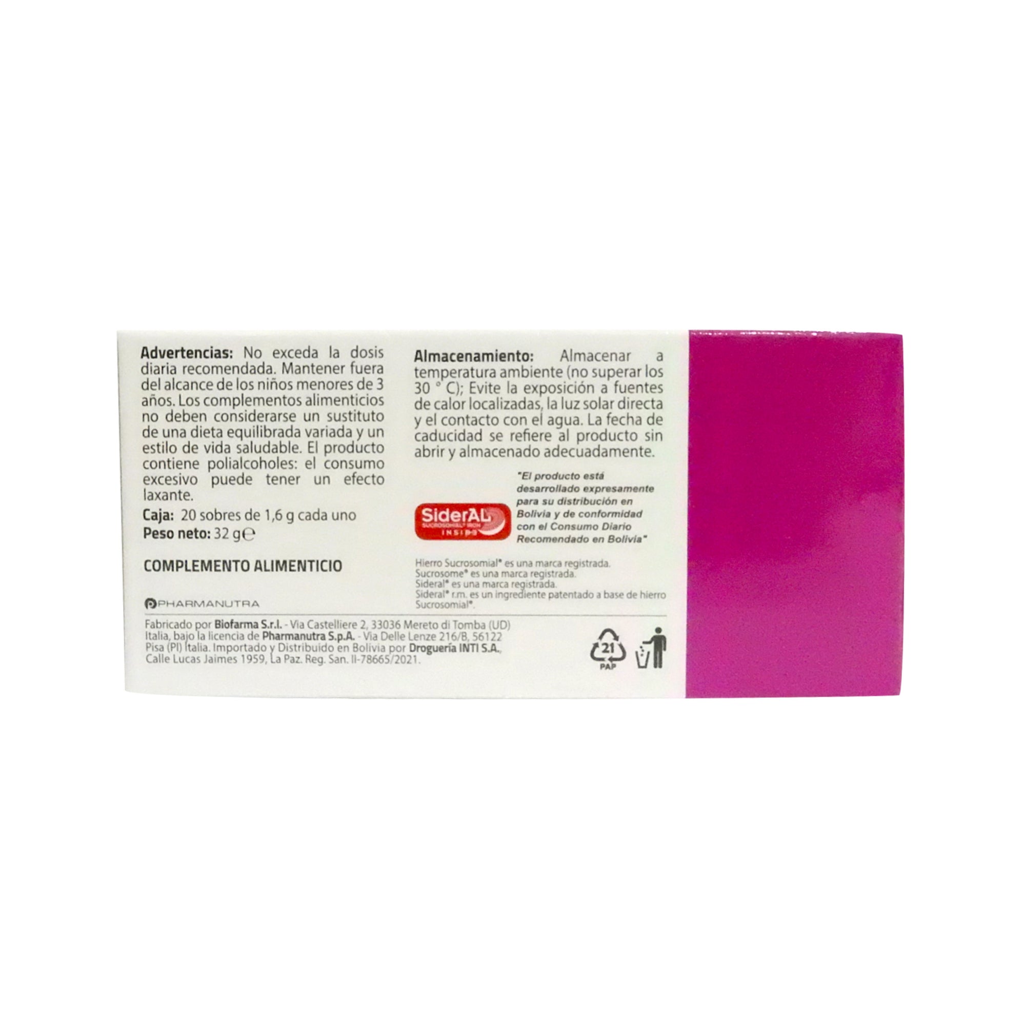 Sideral Folic 30Mg X 20 Sobres Hierro Vitaminas— Farmacorp