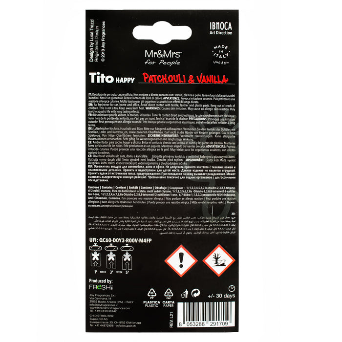 Tito Happy Fragancia Para Auto Patchouli X Unidad— Farmacorp