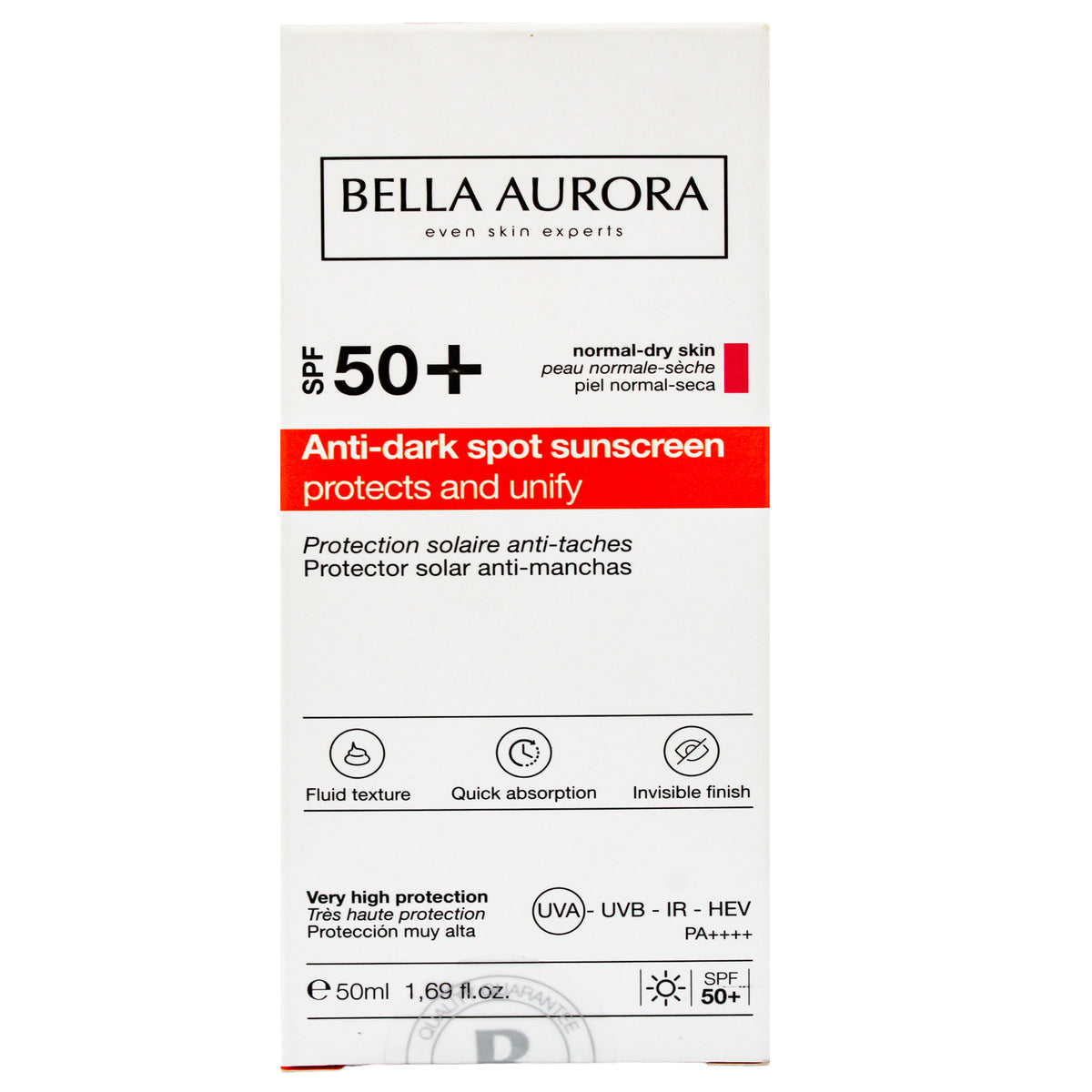 Bella Aurora Protector Solar Anti Manchas Piel Seca Spf50— Farmacorp