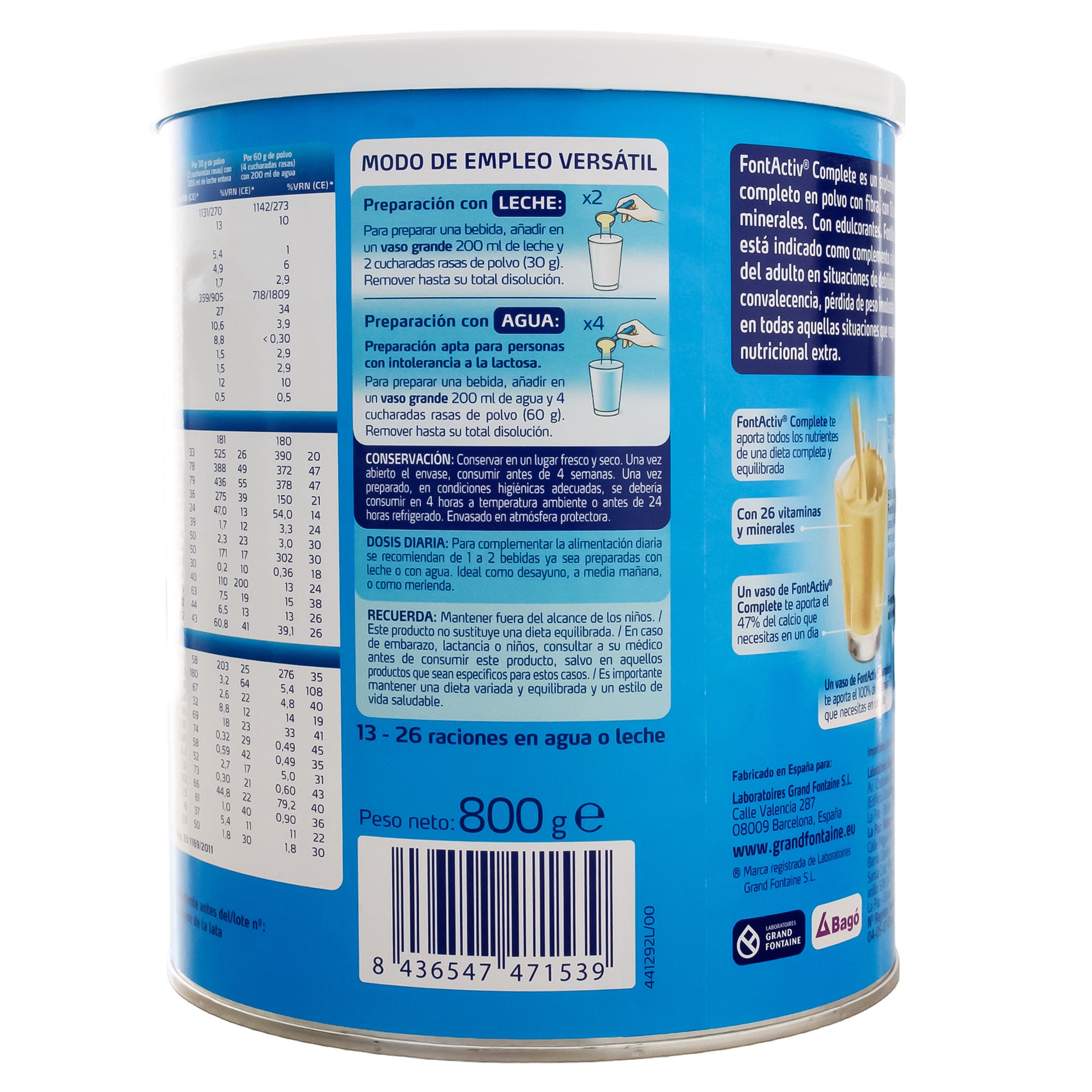 Fontactiv Complete Vainilla 800g— Farmacorp