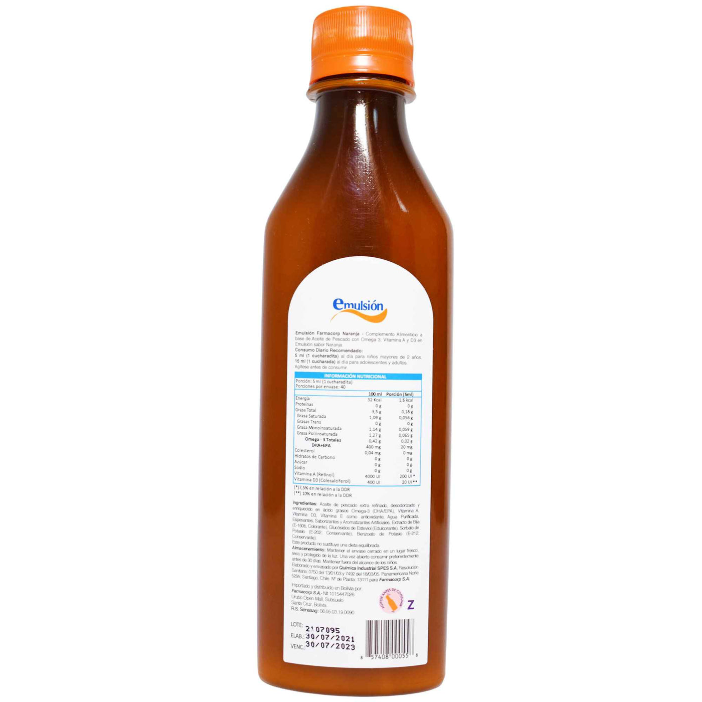 Emulsion Farmacorp Omega 3 Vitaminas Sabor Naranja X 200Ml