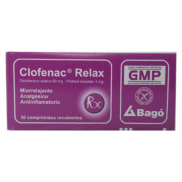 Clofenac Relax Diclofenaco Sodico 50Mg Y Pridinol Mesilato 4Mg X Table ...